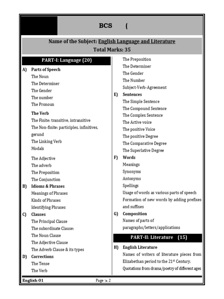 English Language and Literature | PDF | Part Of Speech | Linguistics