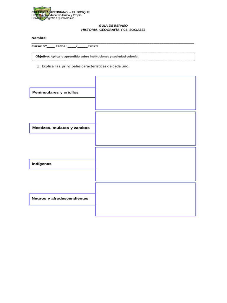 Guía 5° REPASO | PDF