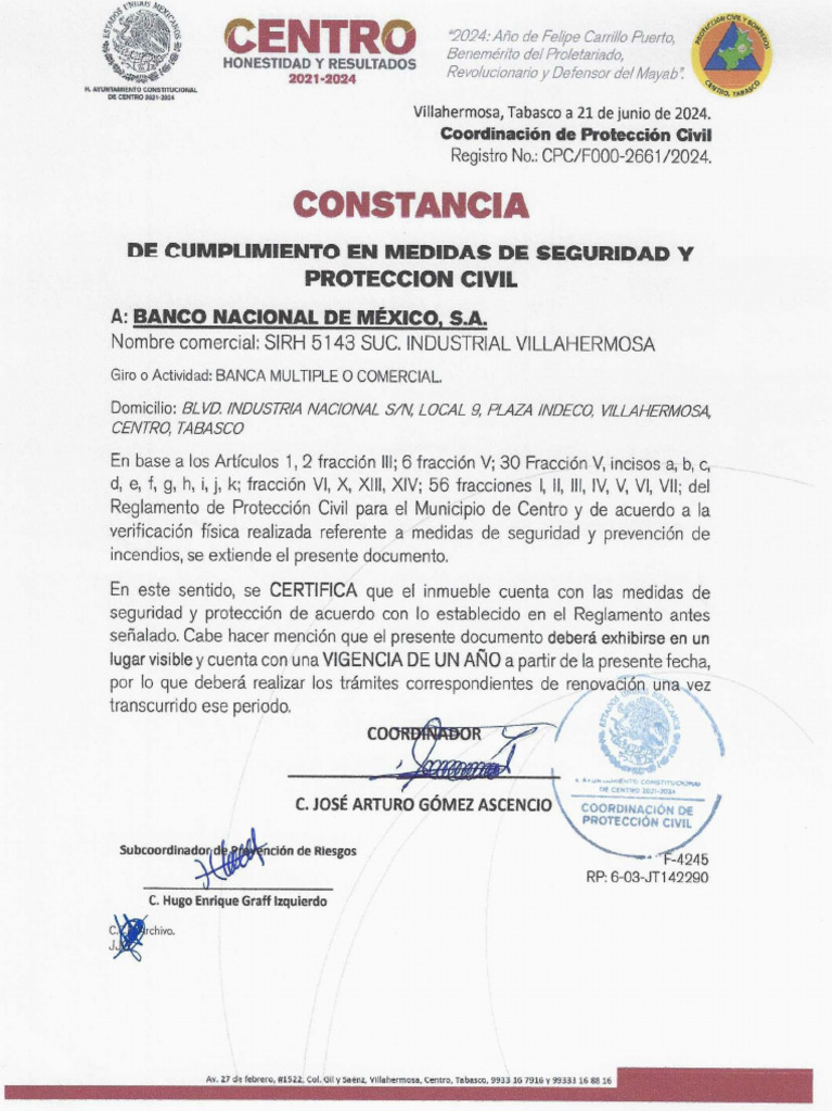 5143 - 44814 - VBPC - Suc. Industrial Villahermosa 2024 | PDF