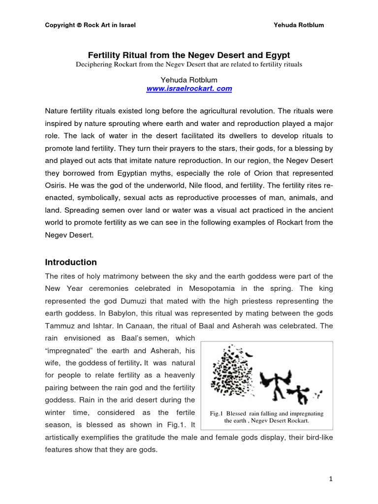 Fertility Ritual Rockart From The Negev | PDF