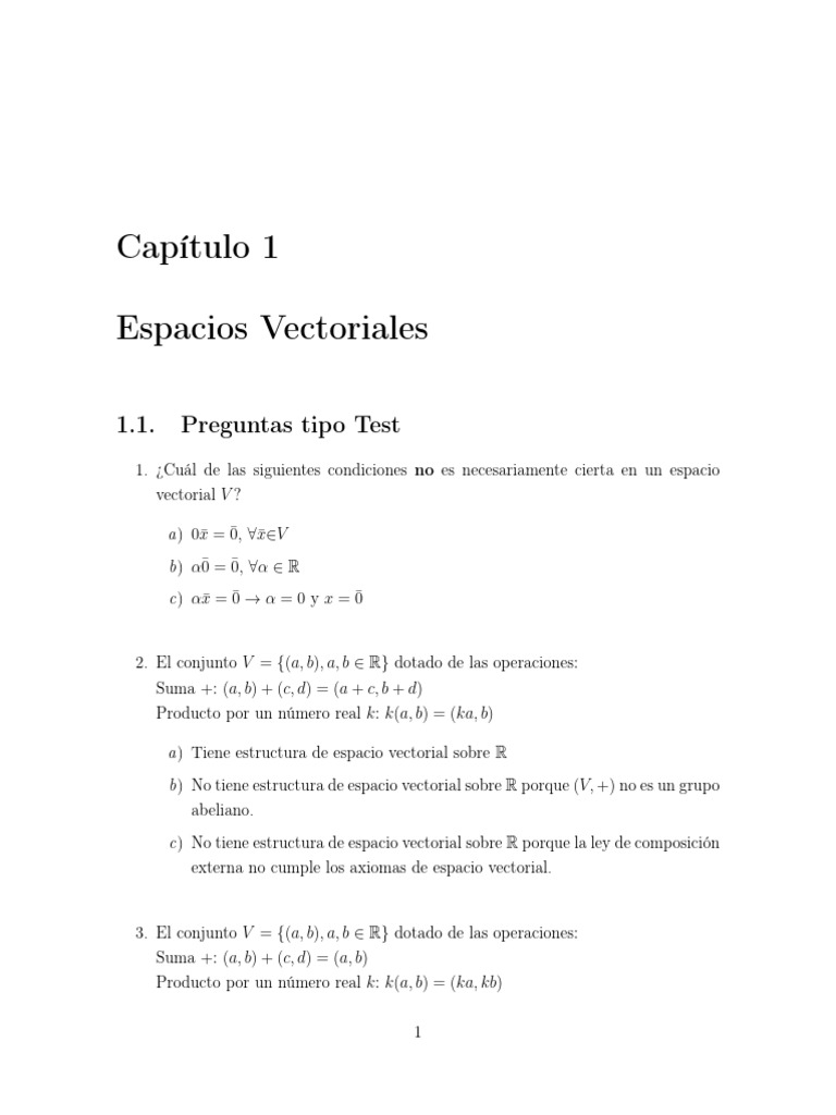 T1 Resueltos Practicas Espacios Vectoriales Pdf