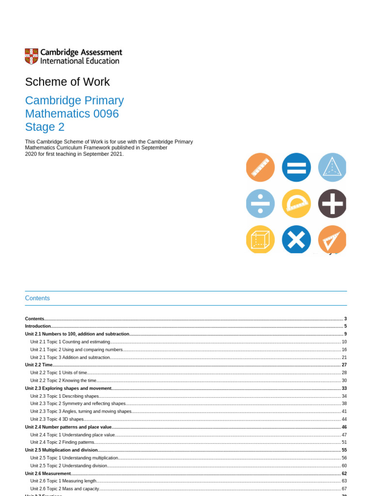 Maths Stage 2 Scheme | PDF