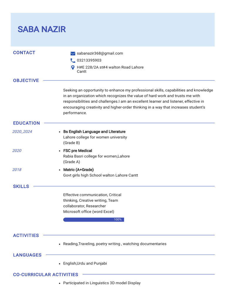 Saba CV | PDF