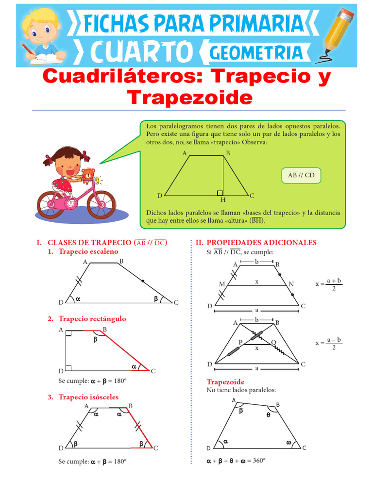 El Trapecio y Trapezoide para Cuarto de Primaria | PDF | Geometría ...
