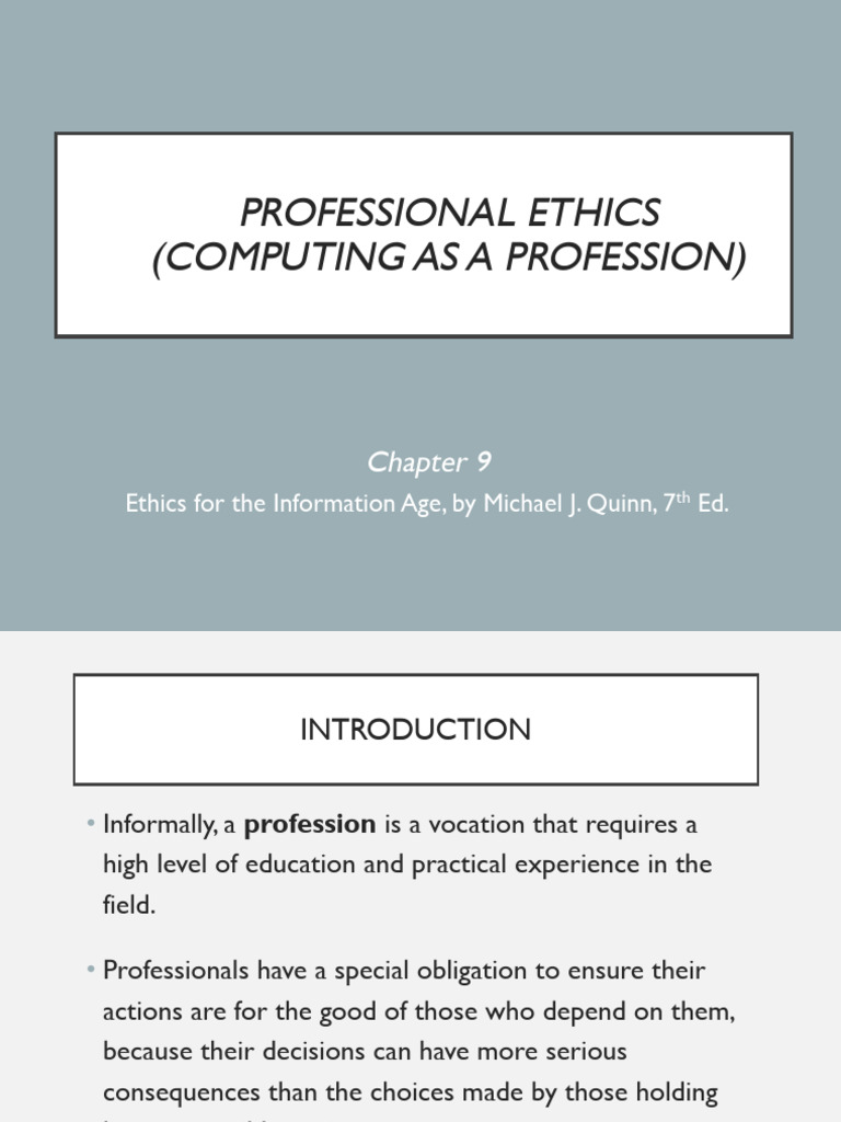 PP - Slides05 - Prof Ethics Computing | PDF