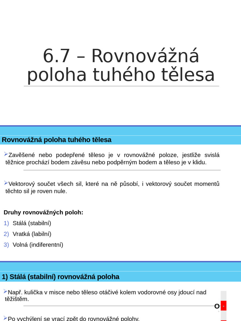 Rovnovážná Poloha Tělesa | PDF