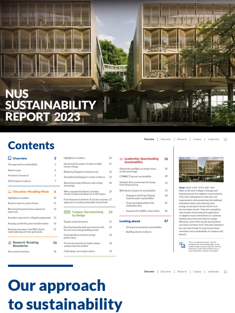 NUS Sustainability Report - 2023 - Final Jun 5 | PDF | Sustainability ...