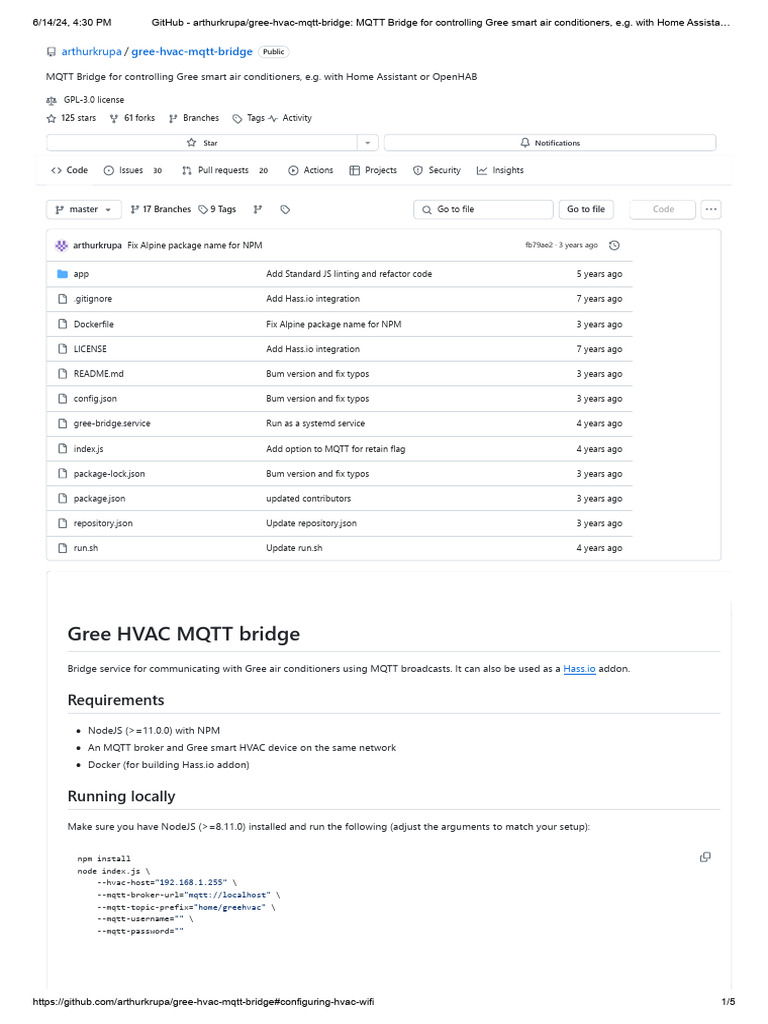 GitHub - Arthurkrupa - Gree-Hvac-Mqtt-Bridge - MQTT Bridge For Controlling Gree Smart Air ...