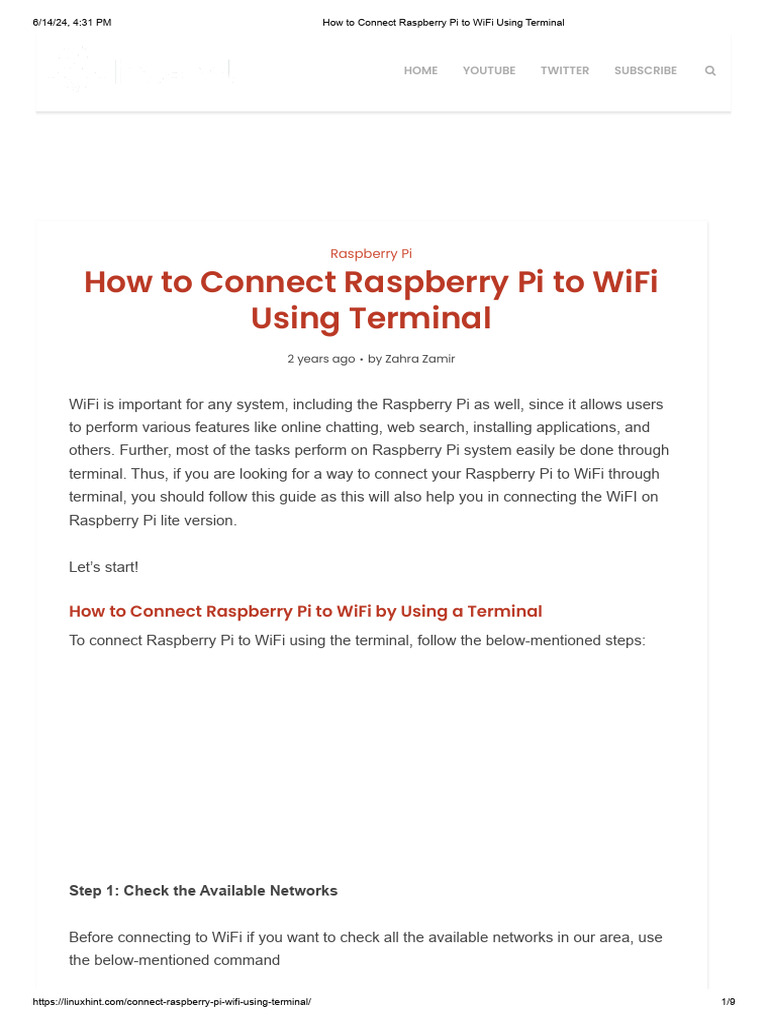 How to Connect Raspberry Pi to WiFi Using Terminal | PDF
