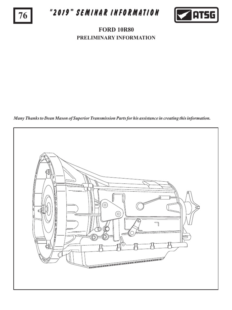 19w-76-109 Ford 10r80 Preliminary Information Transmision | PDF