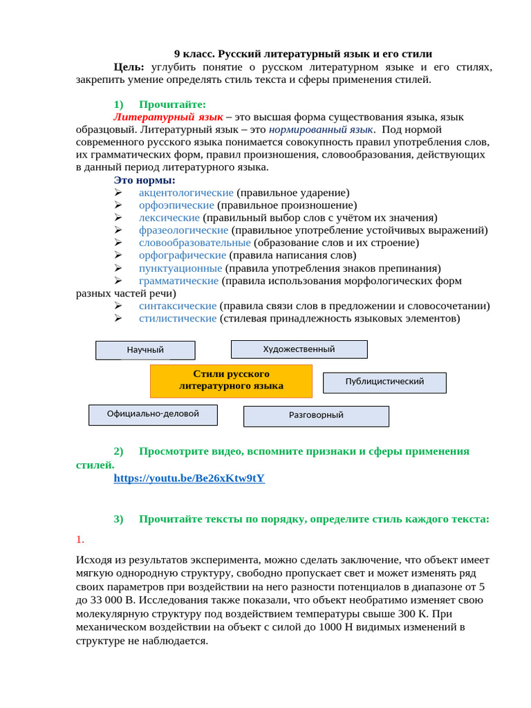 Sskiy Literaturnyy Yazyk I Ego Stili | PDF