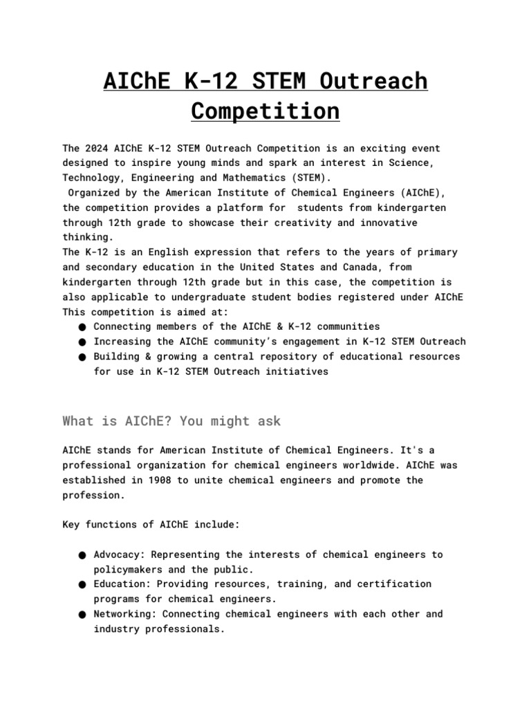 AIChE Competition Breakdown (1) | PDF