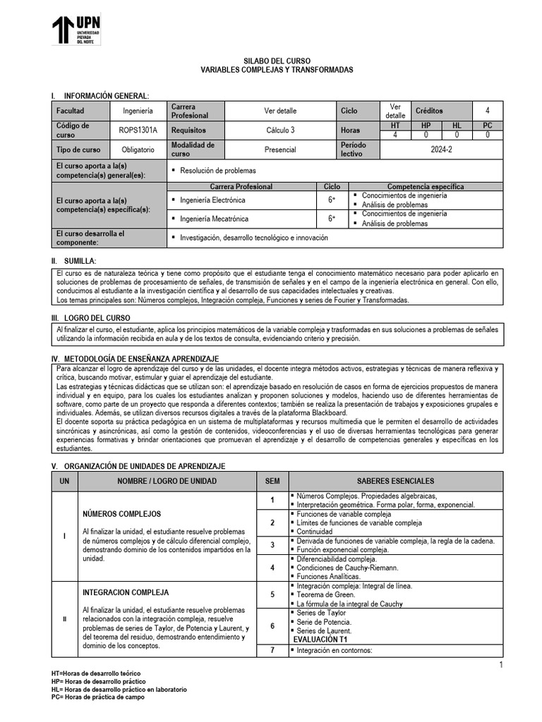 Variables Complejas y Transf | PDF