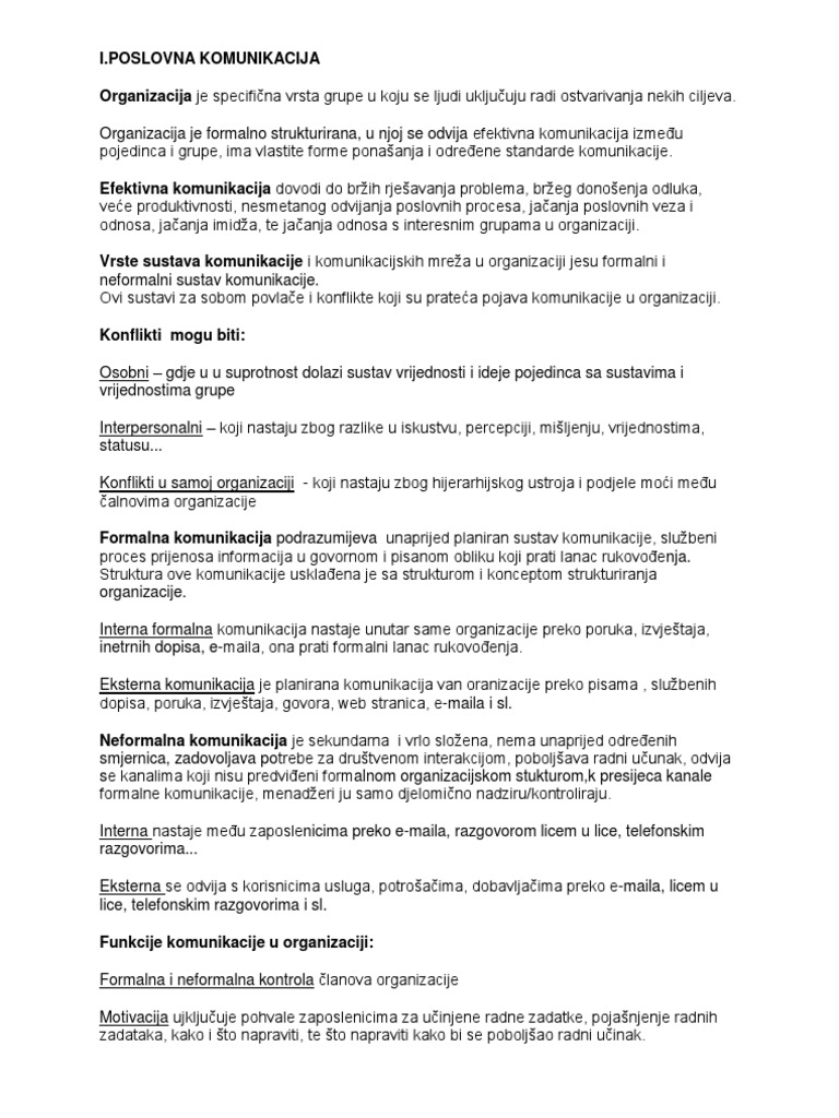 Poslovna Komunikacija | PDF