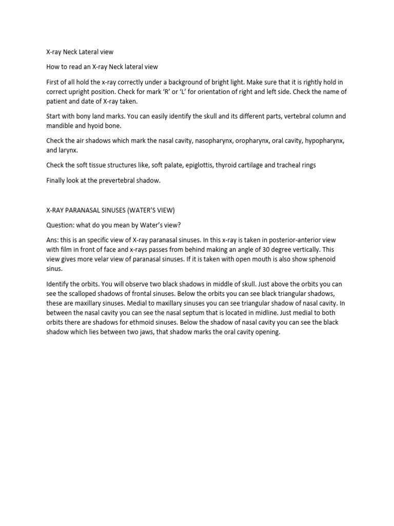 Xrays in ENT-1 | PDF