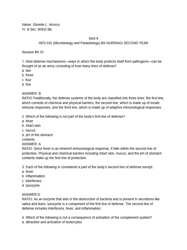 Hes 032 Sas 9-10 (Arnoco) | PDF | Immune System | Wellness