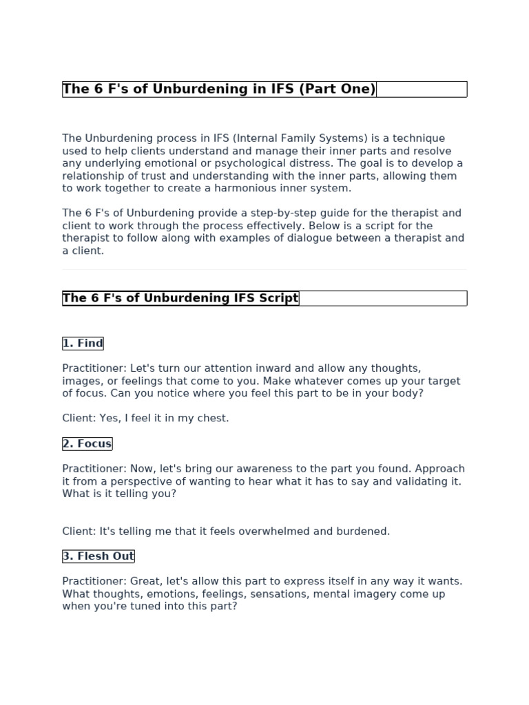 IFS Steps With Transcript | PDF