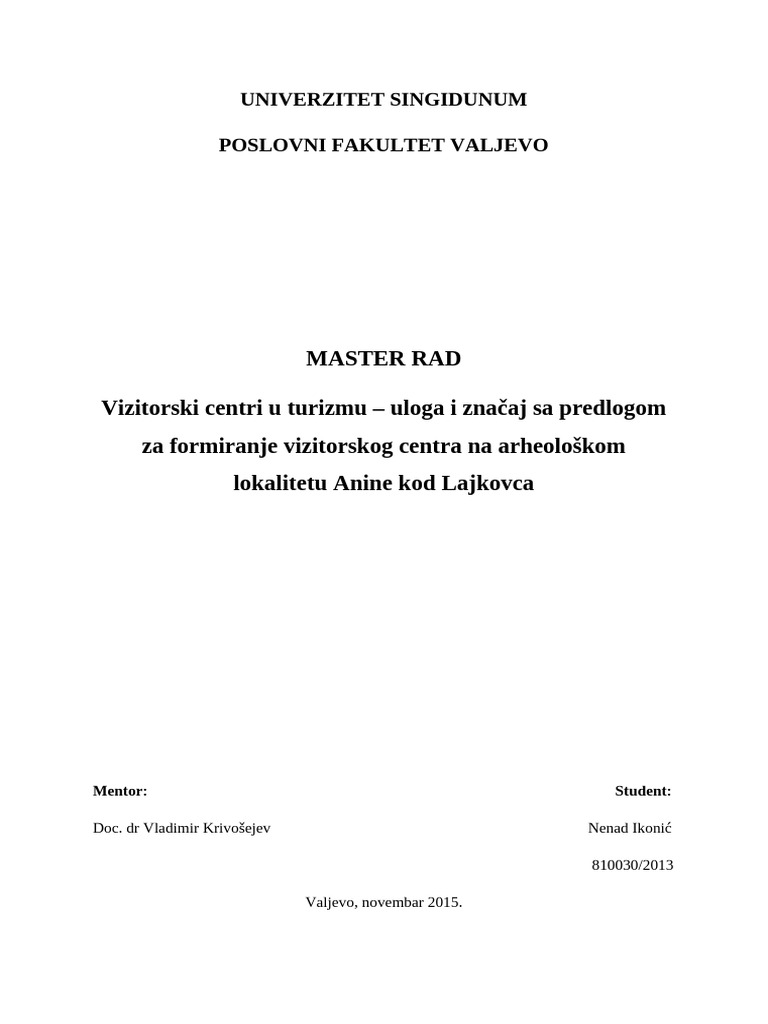 Nenad Ikonić-Master Rad 1 | PDF