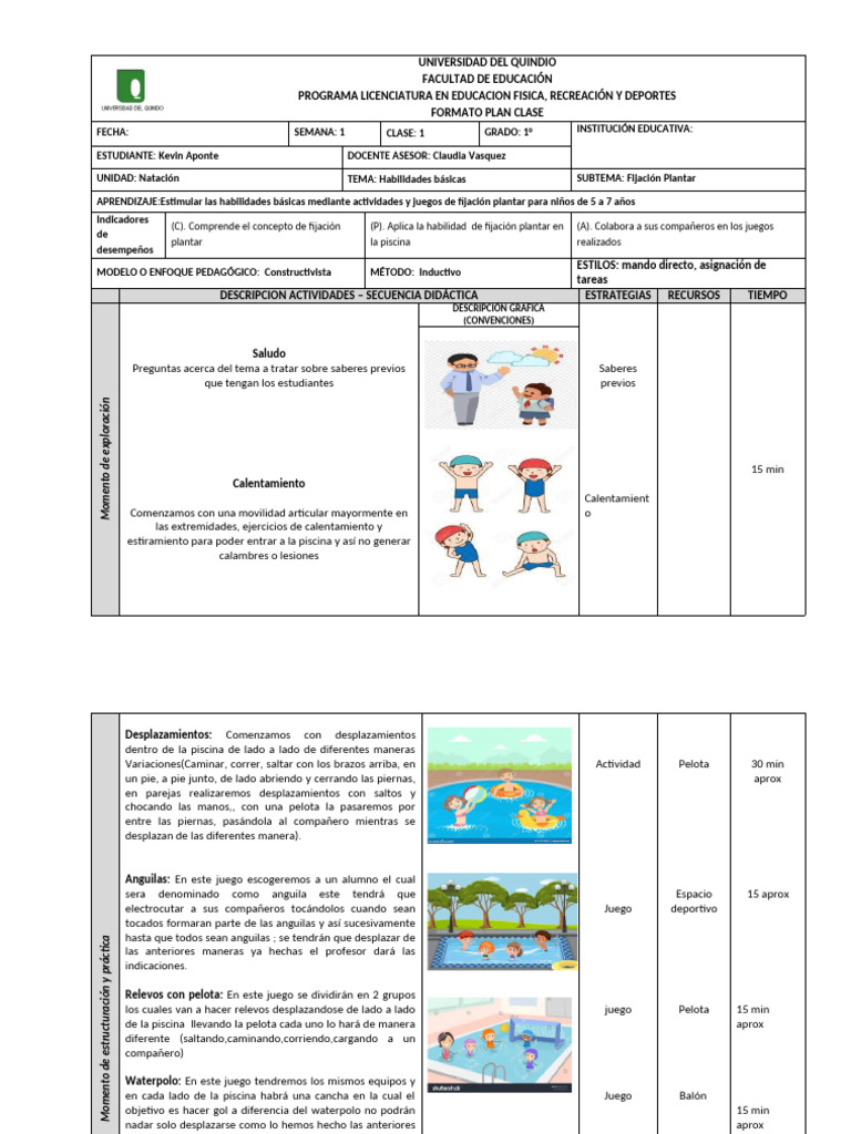 Plan Clase Fijación Plantar - Copia | PDF