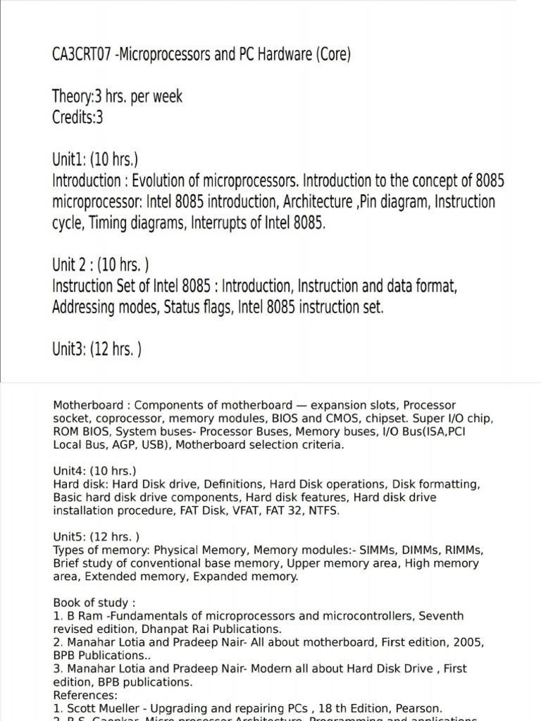 MP UNIT 1&2 - Class | PDF | Central Processing Unit | Input/Output