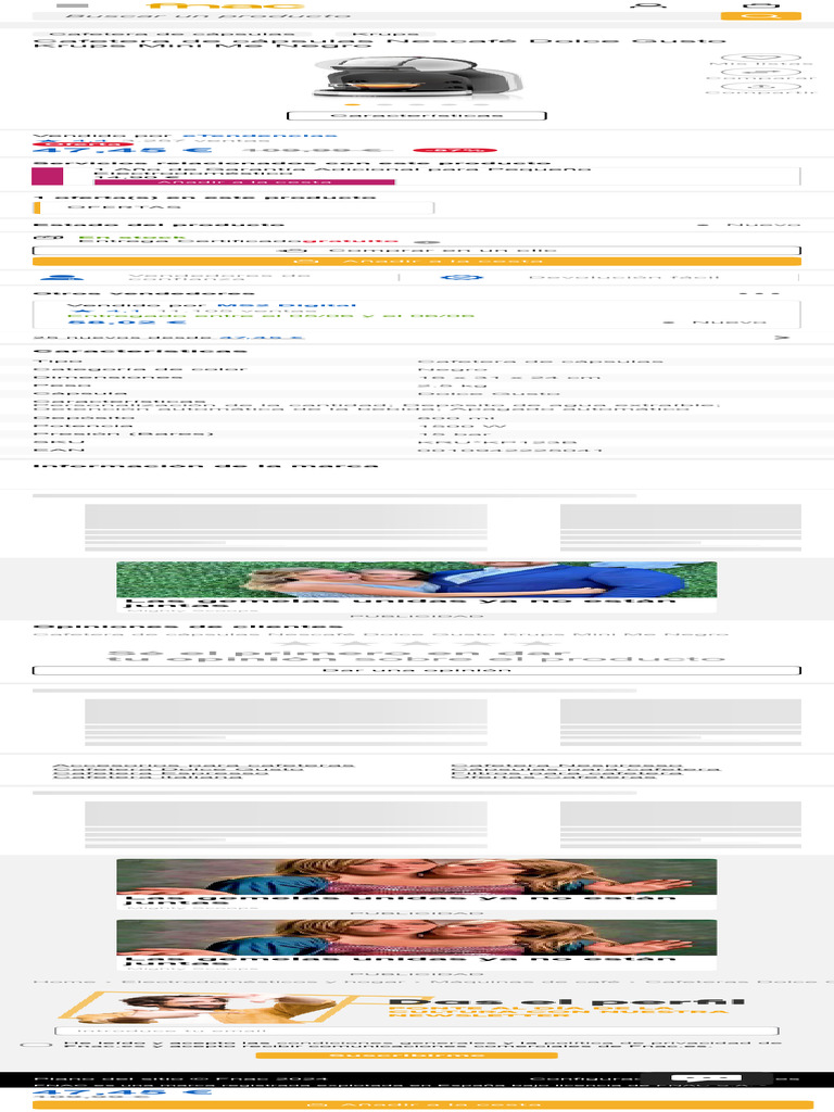 Cafetera de Cápsulas Nescafé Dolce Gusto Krups Mini Me Negro - Comprar en Fnac | PDF