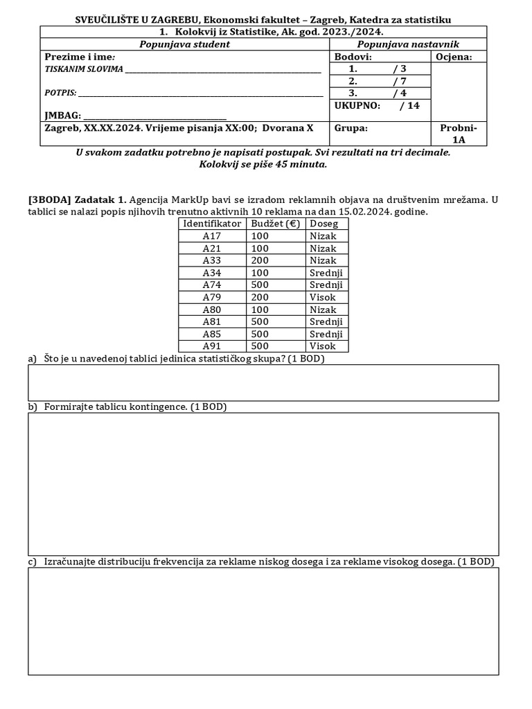 I.kolokvij Primjer+Demonstrature | PDF