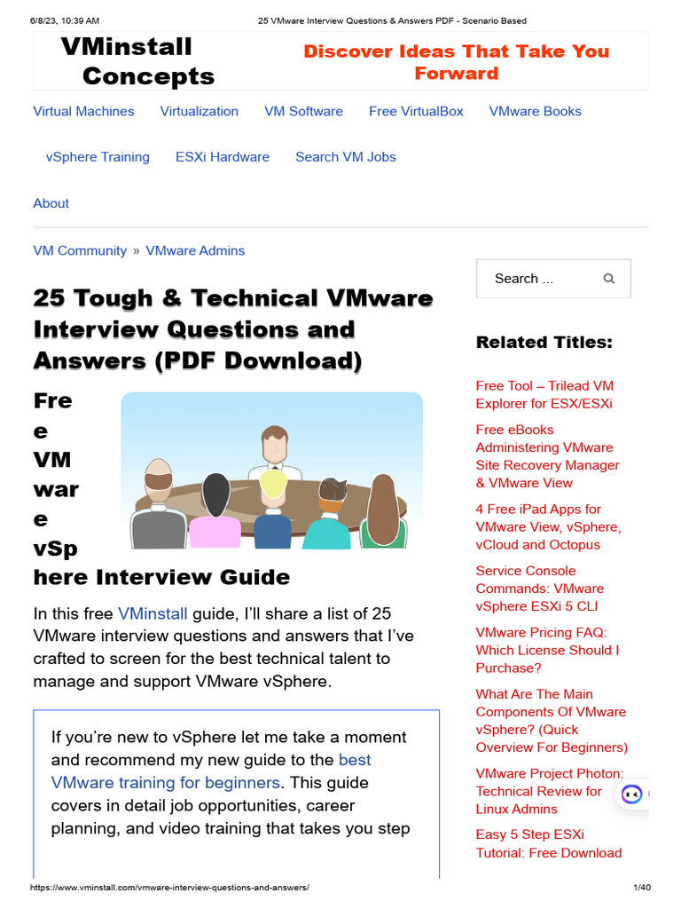 25 VMware Interview Questions & Answers PDF - Scenario Based | PDF
