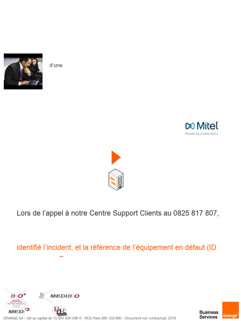 DX MU SI 306 04 Téléphonie Fiche SAV Orange | PDF