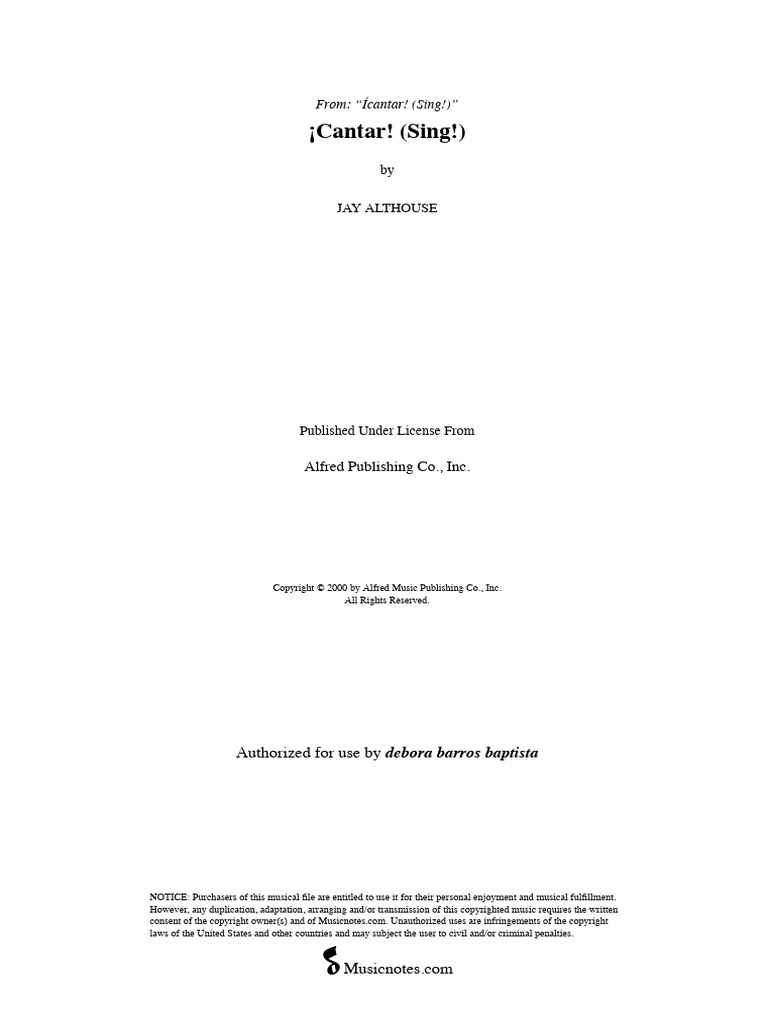 Cantar - J.Althouse SATB | PDF