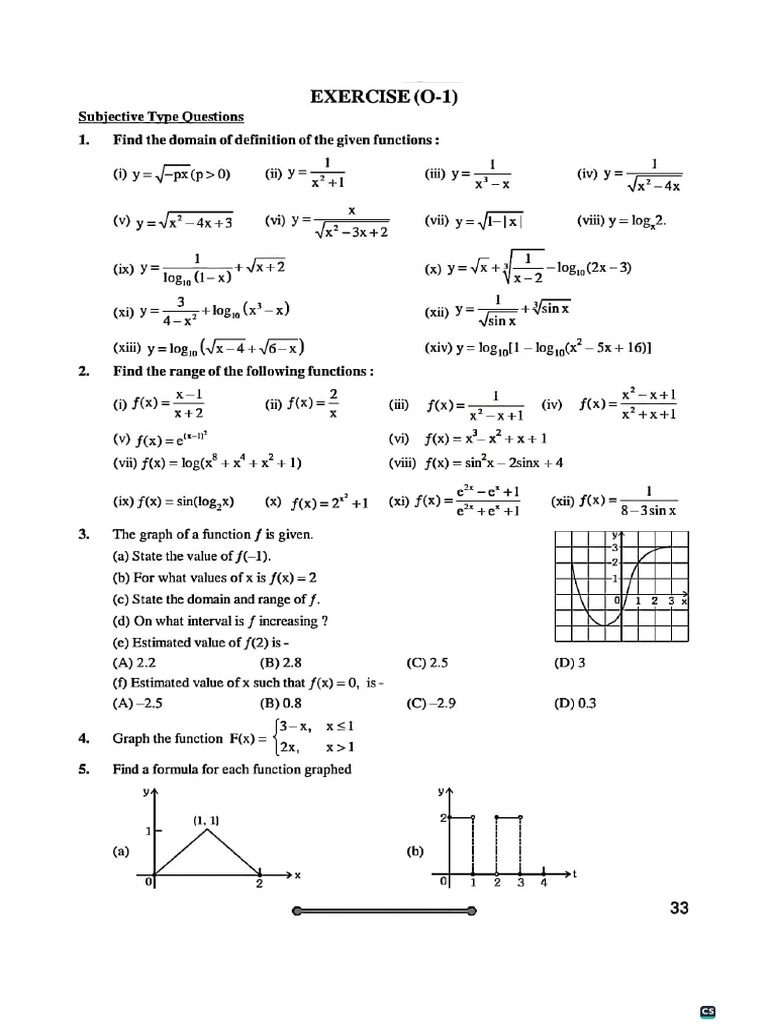 Functions Extra Qns Sheet For Practice | PDF