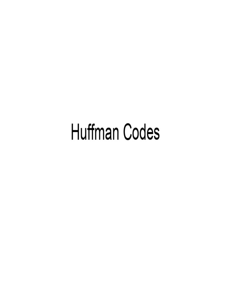 Huffman Codes | PDF
