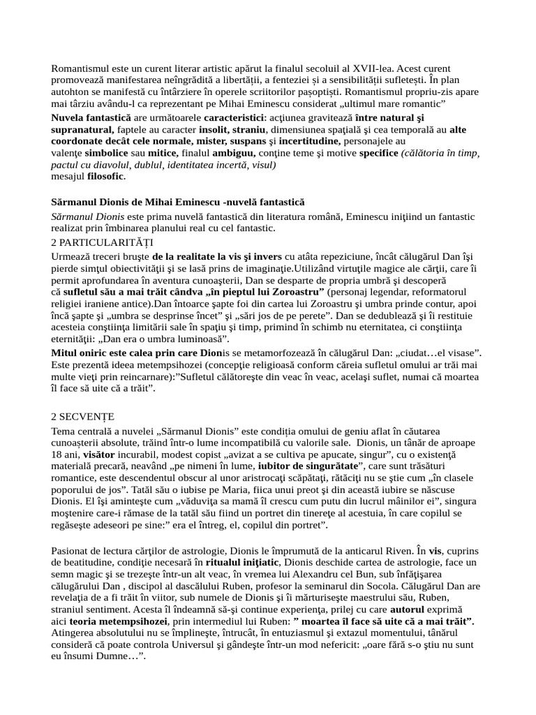 Eminescu Proză | PDF