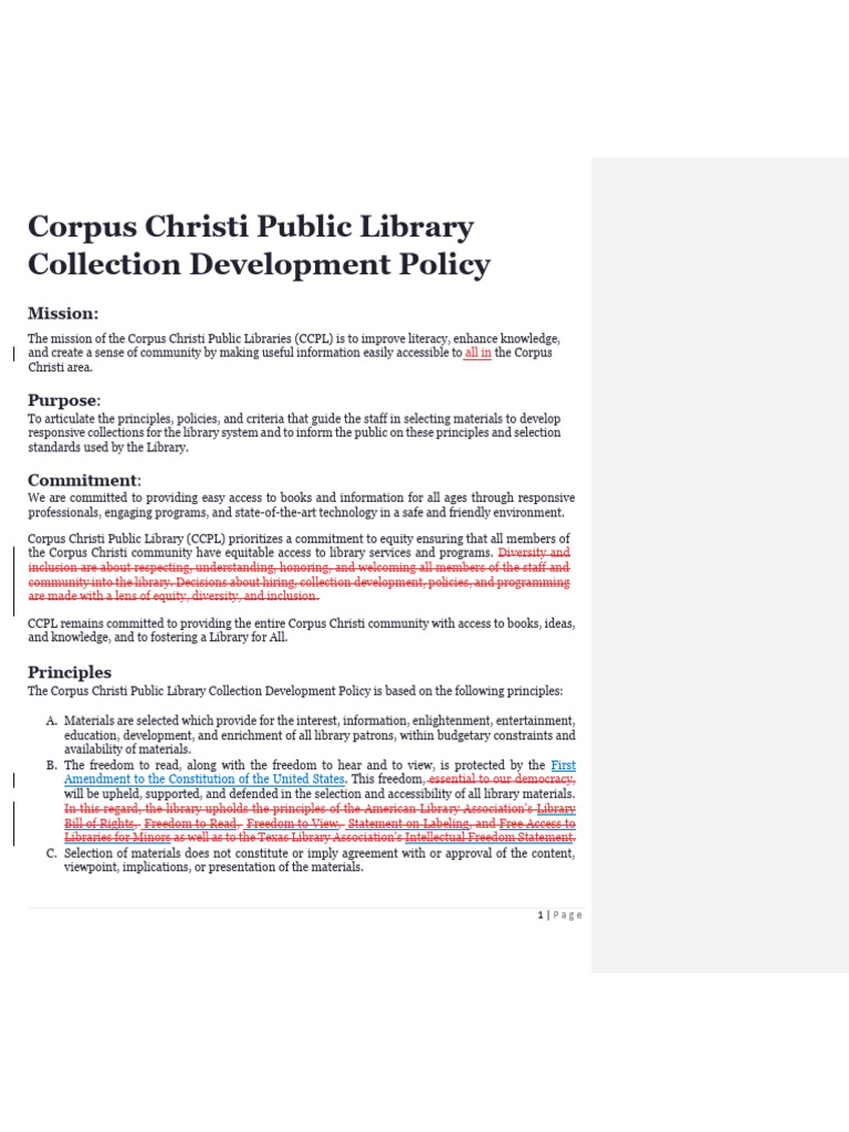 CCPL Collection Development Policy Recommendations | PDF | Libraries
