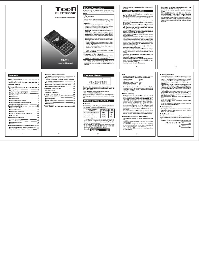 Toor tr-511 en | PDF