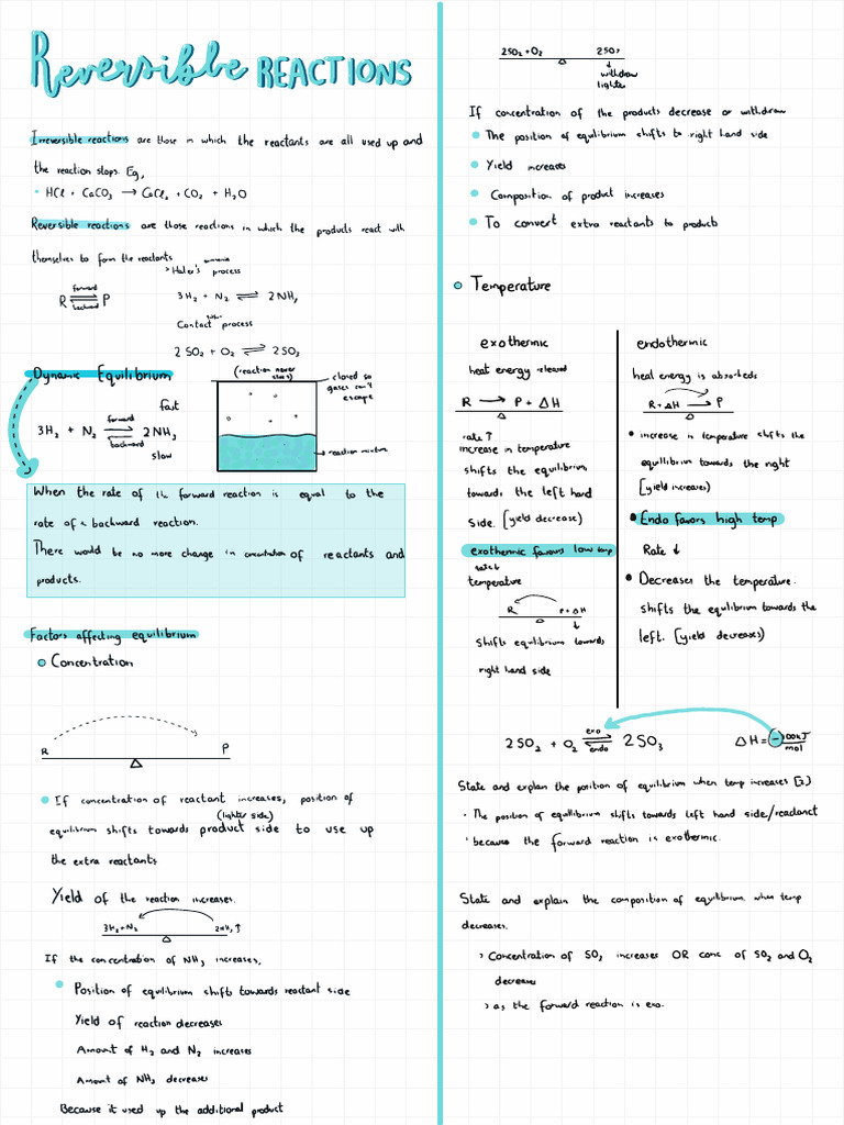 Reversible Reactions | PDF