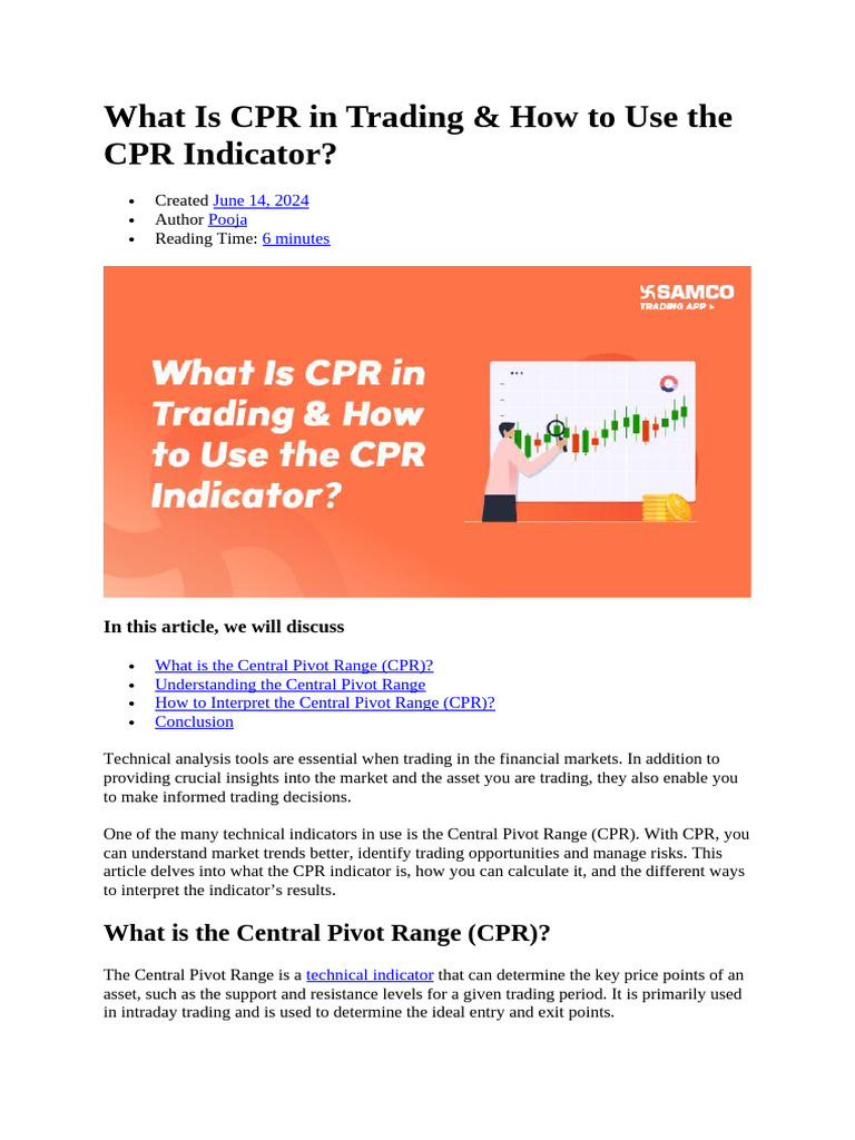 What Is CPR in Trading | PDF