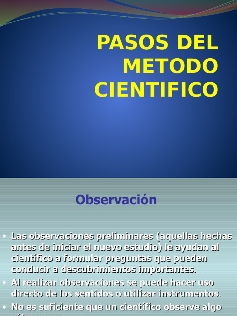 Pasos de Metodo Cientifico PP | PDF