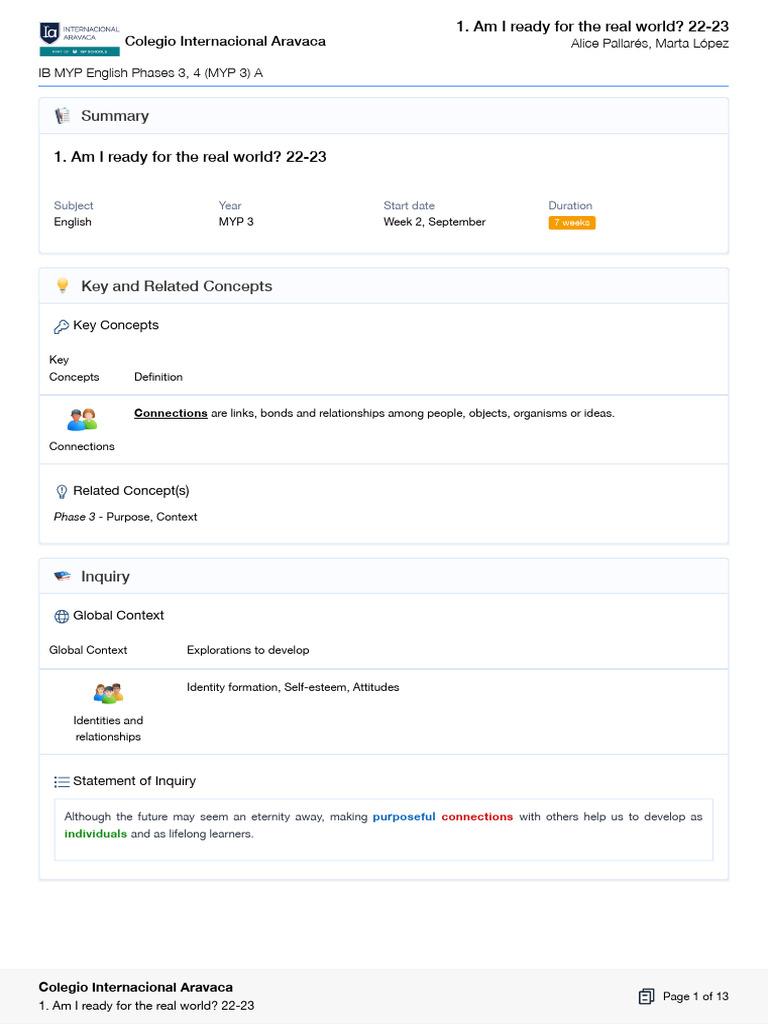 Am I Ready For The Real World - 22-23 | PDF