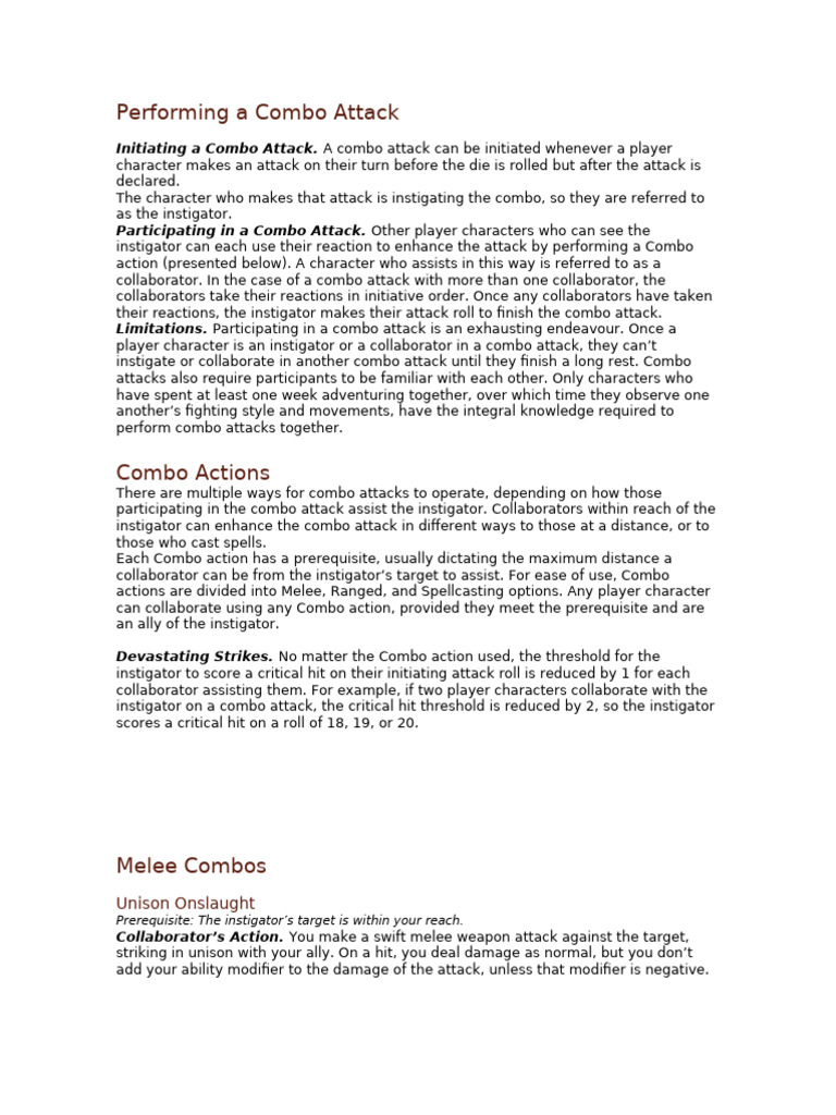 Combo Attacks | PDF