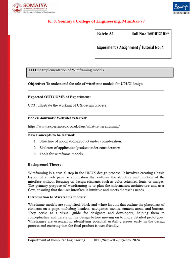 Ued Exp4 16010121009 | PDF