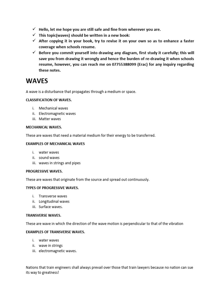 S3 Physics Waves | PDF