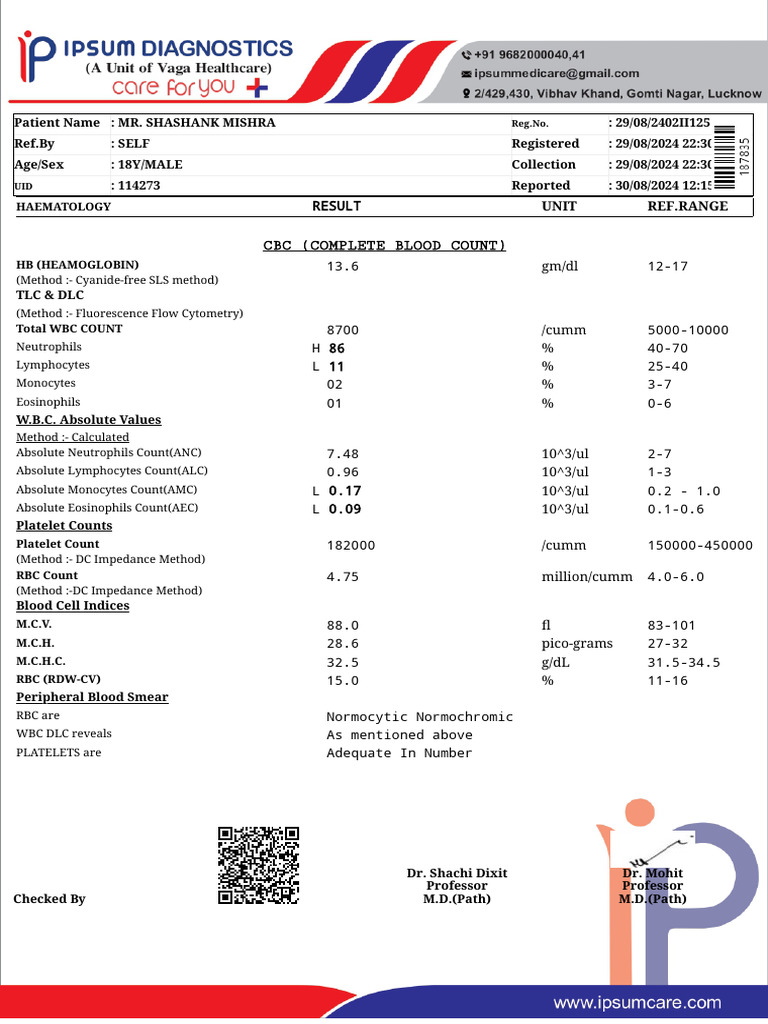 Test Report - Pathology Lab ERP | PDF | Blood Type | Science & Mathematics