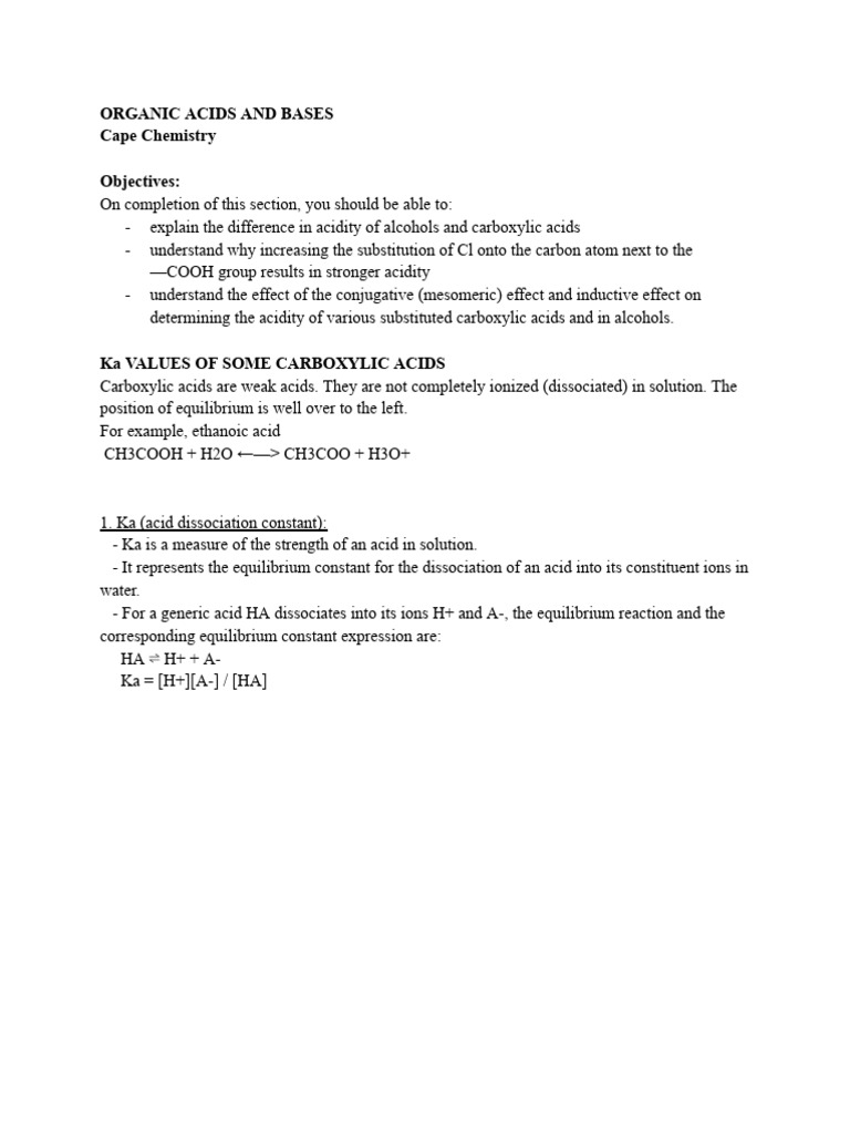 Organic Acids and Bases | PDF