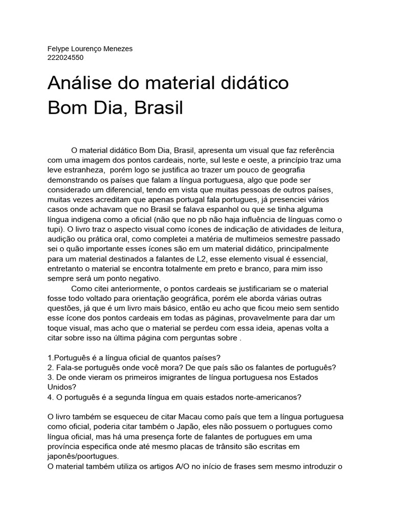 Análise Do Material Didático | PDF