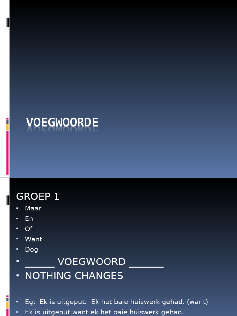 VOEGWOORDE Powerpoint | PDF