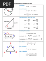 Class 10 Trigonometry Formula Sheet | PDF