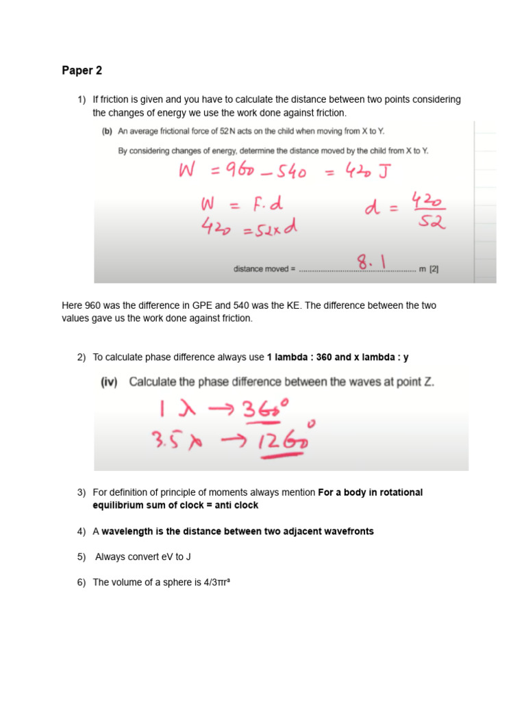 Physics A Level Past Paper Notes | PDF