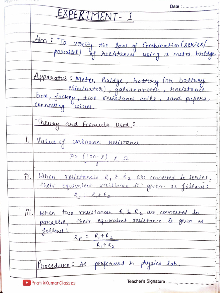 Physics Practical File - Pratik Kumar Classes | PDF