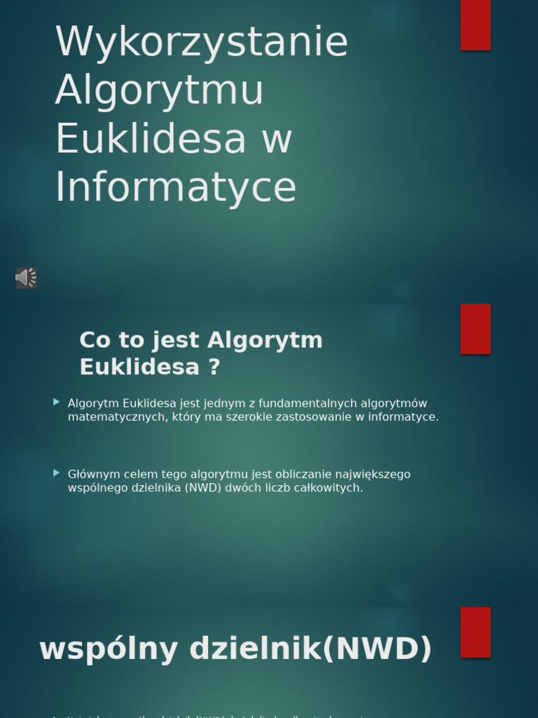 Wykorzystanie Algorytmu Euklidesa W Informatyce | PDF