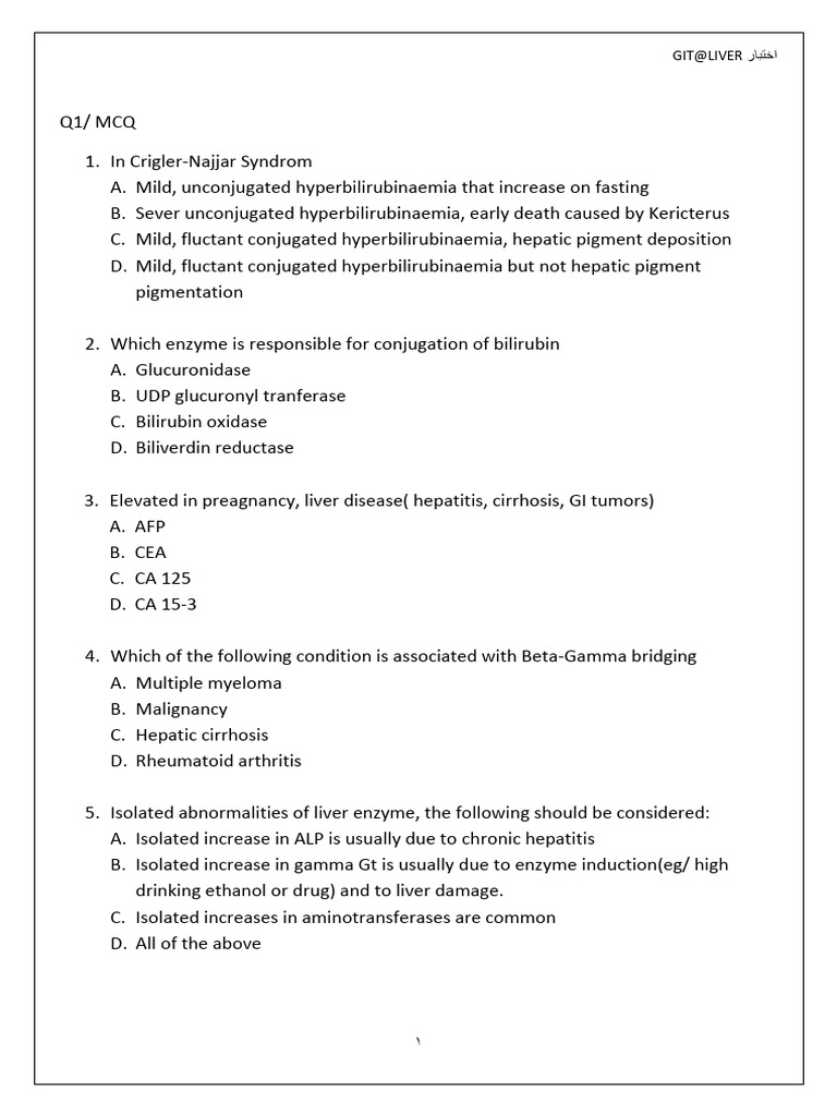 (liver-GIT) TESTS | PDF